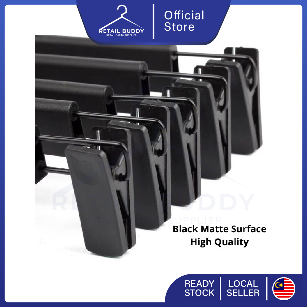 Black Matte Hanger With Clips - Retail Buddy