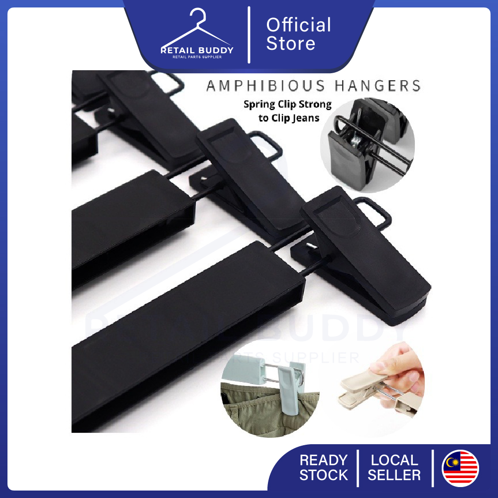 Black Matte Hanger With Clips - Retail Buddy