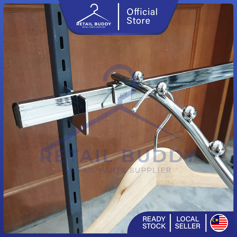 Chrome Steel AA Square Bar Bracket Holder for Upright Shelf Display ...
