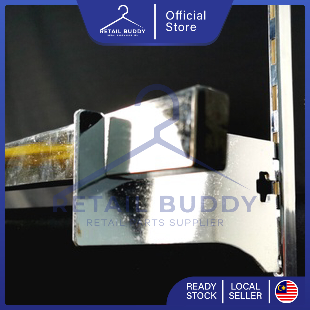 Chrome Steel AA Square Bar Bracket Holder for Upright Shelf Display ...